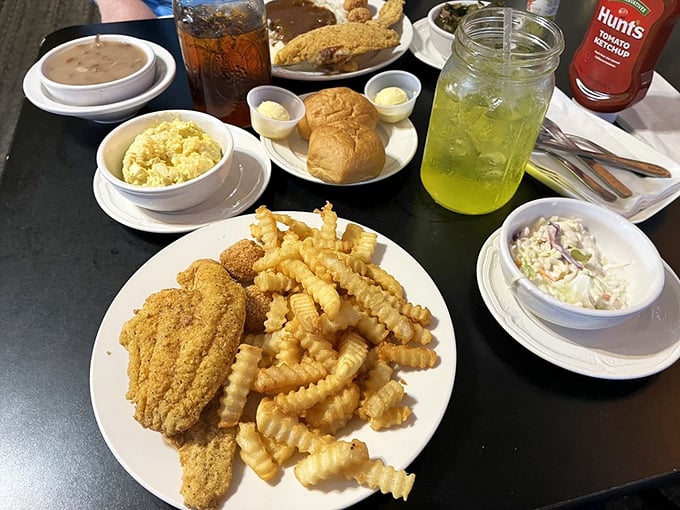 Catfish and crinkle fries – the Southern equivalent of fish and chips that would make even a British pub-goer nod in respect.
