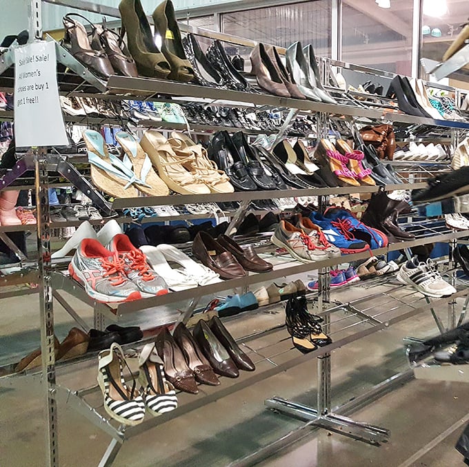 Shoe department extraordinaire – where practical meets whimsical. Those barely-worn designer pumps are practically begging for a second chance.