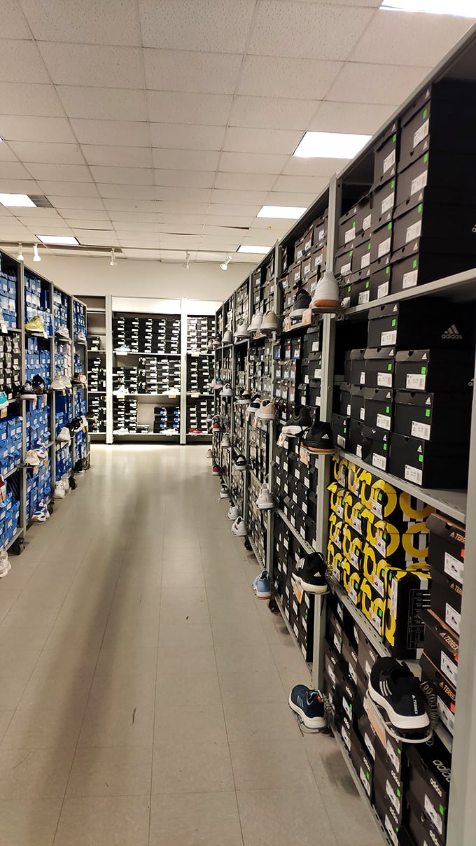 Shoe heaven stretches endlessly, where your sole meets its mate at discount prices.