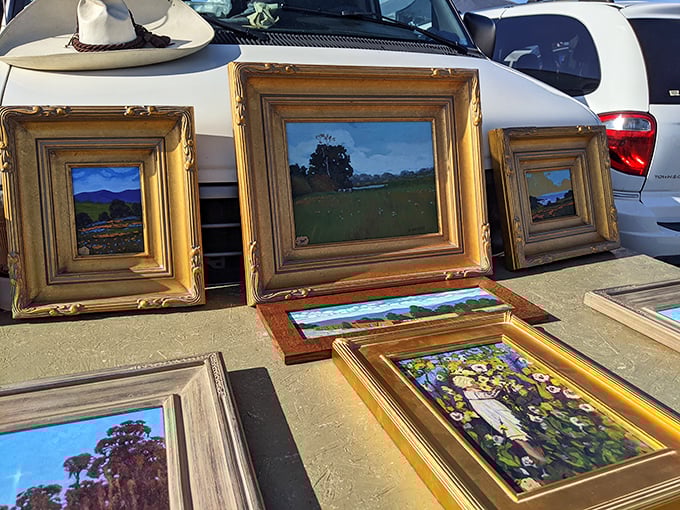 Golden frames waiting for their next masterpiece – or perhaps just your kid's finger painting that deserves the royal treatment.