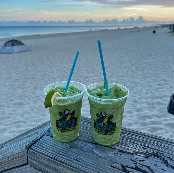 Frozen coconut mojitos with the beach as your backdrop – suddenly every decision you've made leading to this moment seems absolutely brilliant.