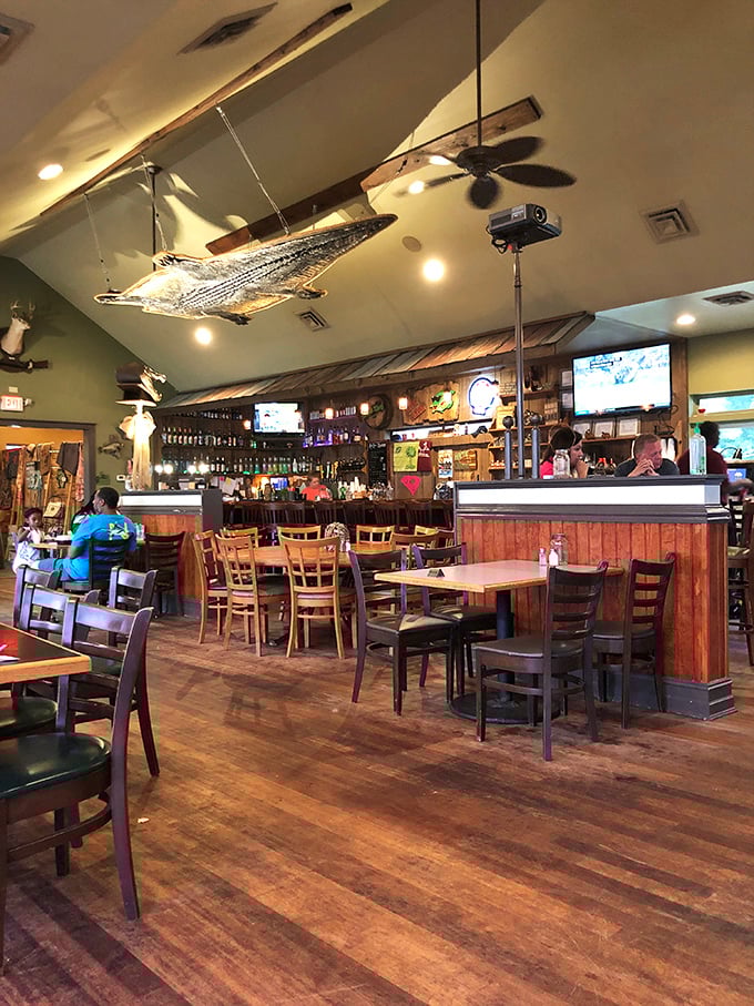 The bar area feels like the living room of that friend who always throws the best parties – comfortable yet somehow special.