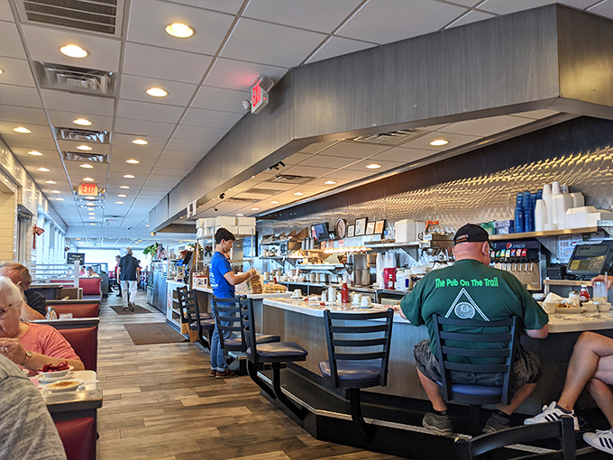 The counter seats—where solo diners become temporary members of the most exclusive club in York: The Clean Plate Society.