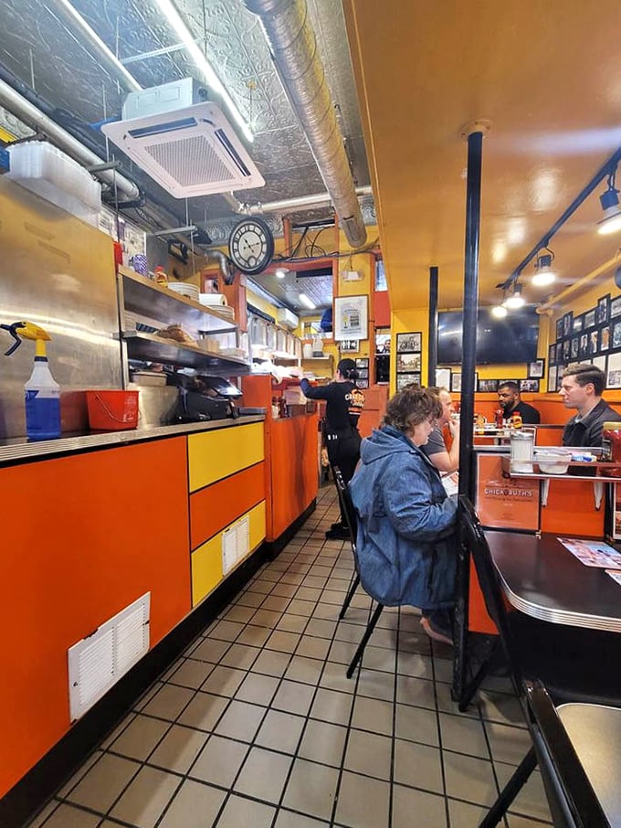 The narrow galley-style layout isn't cramped—it's efficient, like a well-designed ship. The Naval Academy would approve of this spatial economy.
