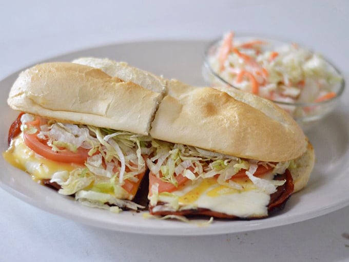 This sandwich isn't messing around – loaded with fresh ingredients and served with a side of small-town hospitality.