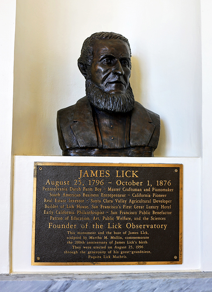 The man behind the mission. James Lick's legacy lives on through this bronze tribute—proving some investments truly are astronomical in their returns.