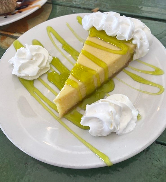 Key lime pie that hits that perfect sweet-tart balance – like Florida sunshine with just enough cloud to keep you from getting burned.