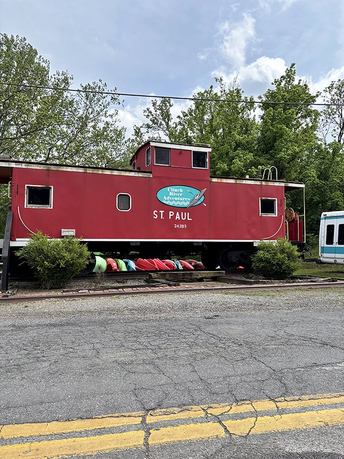 All aboard the adventure train! This repurposed caboose proves that retirement can be exciting—even for railroad cars.