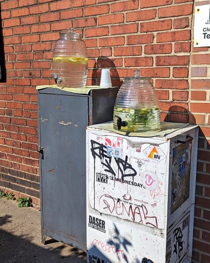 Even the water stations outside have personality—a charming touch that says "we care about the details" in the most Cleveland way possible.