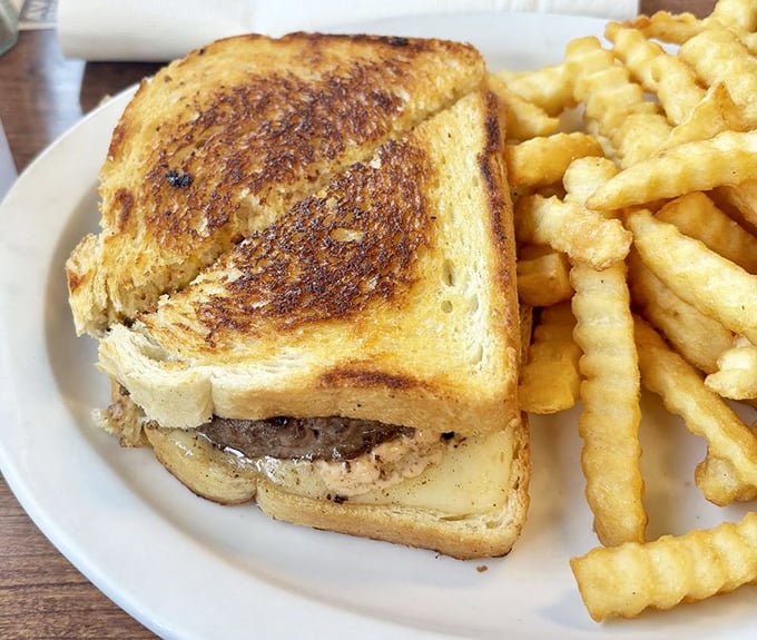 The patty melt: proof that simplicity can be revolutionary. Perfectly grilled bread embracing melted cheese and beef—a sandwich that understands you.