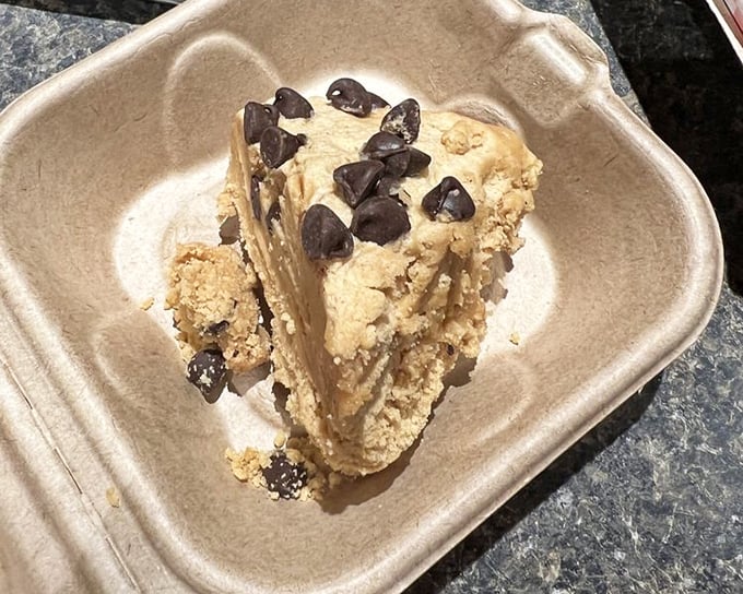 Peanut butter pie with chocolate chips—proof that sometimes dessert is the only reasonable solution to life's problems.