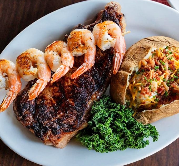When land and sea join forces, magical things happen—like this steak and shrimp combo that makes choosing between them completely unnecessary.