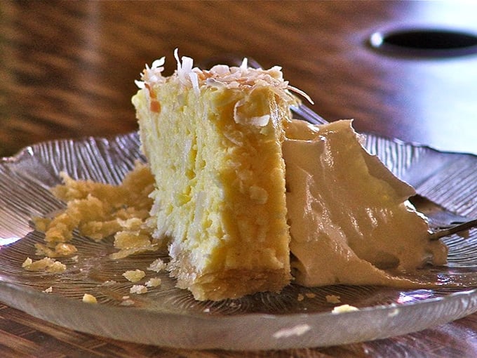 A slice of coconut cream pie that makes you understand why people write songs about dessert—light, tropical, and worthy of your last vacation calories.