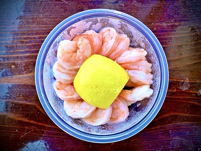 A seafood cocktail that's dressed for success. These plump shrimp arranged around lemon are the ocean's version of a perfect party platter.