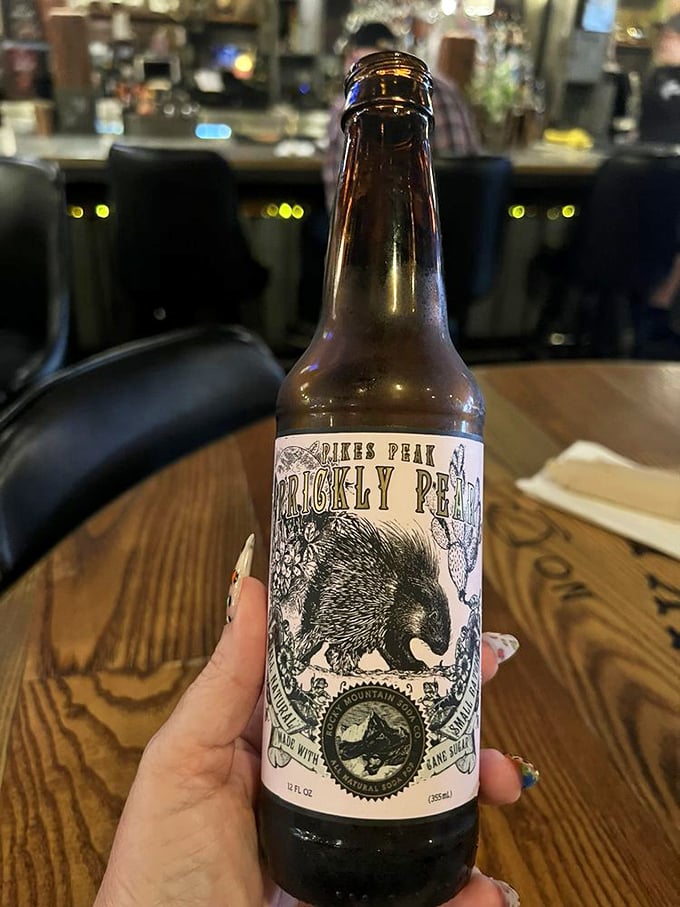 Even the beverages have personality – this Prickly Pear soda bottle sports artwork worthy of framing while promising refreshment with a twist.