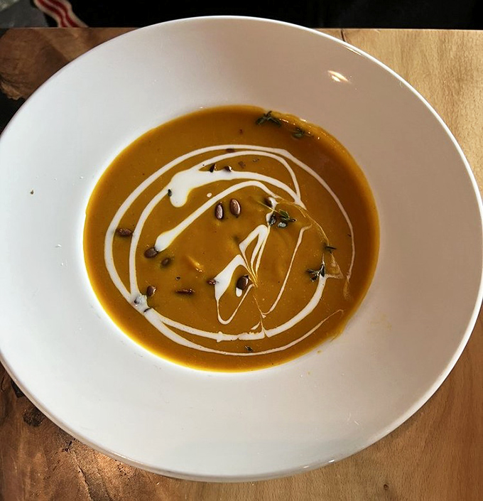 This pumpkin soup delivers autumn in a bowl, warming both body and soul simultaneously.