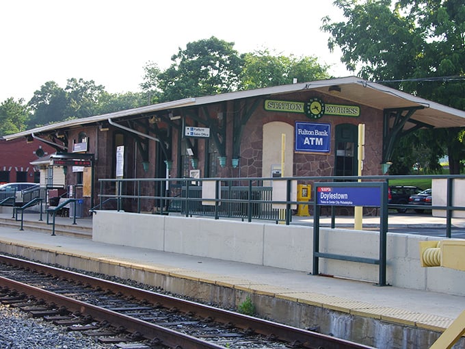 The Doylestown train station welcomes visitors with small-town charm, a transit hub that understands the journey is just as important as the destination.