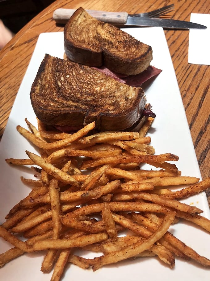 The Reuben sandwich—where East Coast deli meets Western saloon in a delicious cultural exchange program that benefits your taste buds.