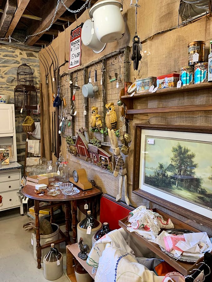 Rustic charm meets "I swear this will look great in our house" in perfectly cluttered harmony.