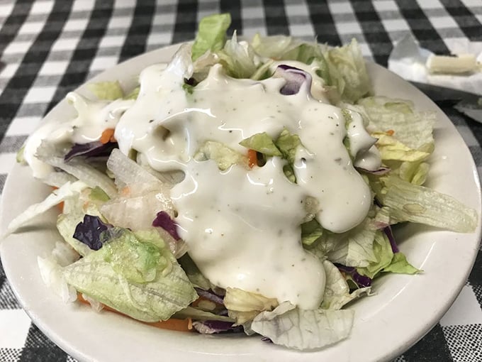 Even the salad gets the Southern treatment. That creamy dressing isn't counting calories, and neither should you.