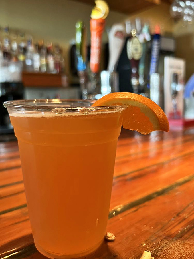 A sunset-colored cocktail that promises good times ahead. Nothing says "vacation mode activated" quite like this refreshing Florida sipper.