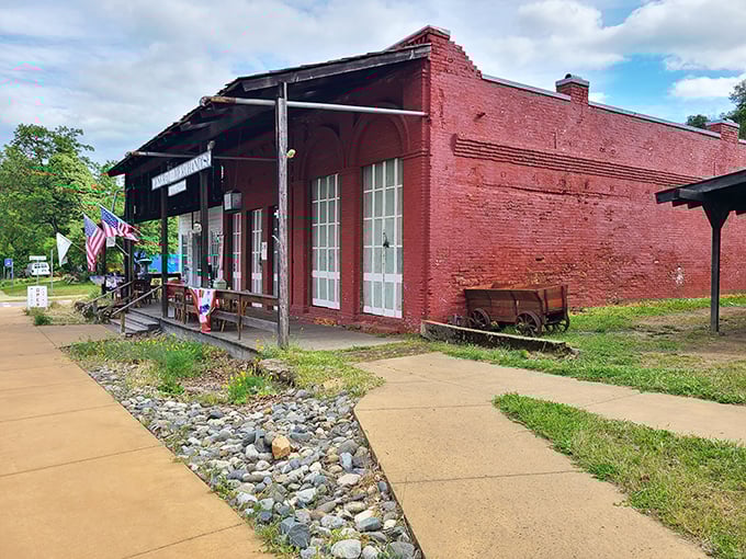 Old train depot turned local gathering spot – where history meets hungry locals every single day.