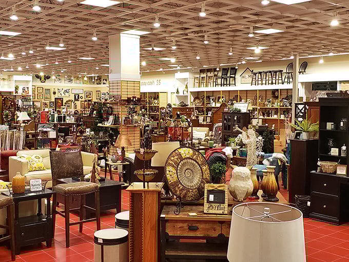 The store's expansive layout feels like wandering through a museum where touching—and taking home—the exhibits is encouraged.
