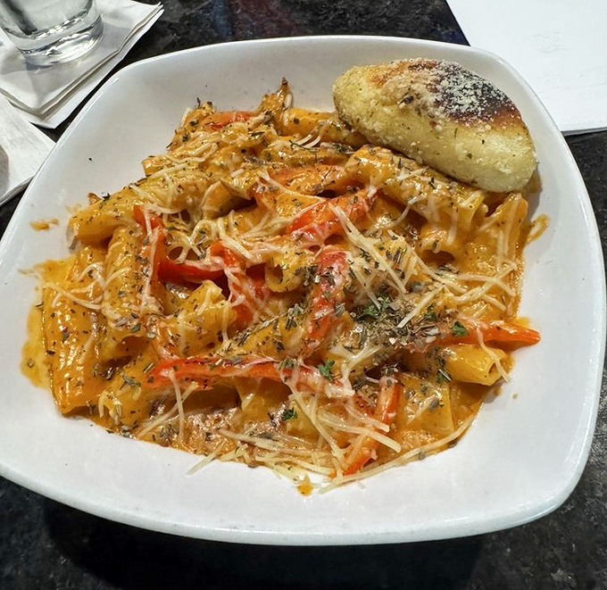 Spicy Rigatoni that would make an Italian grandmother nod in approval – the pasta equivalent of getting a hug from someone who really means it.