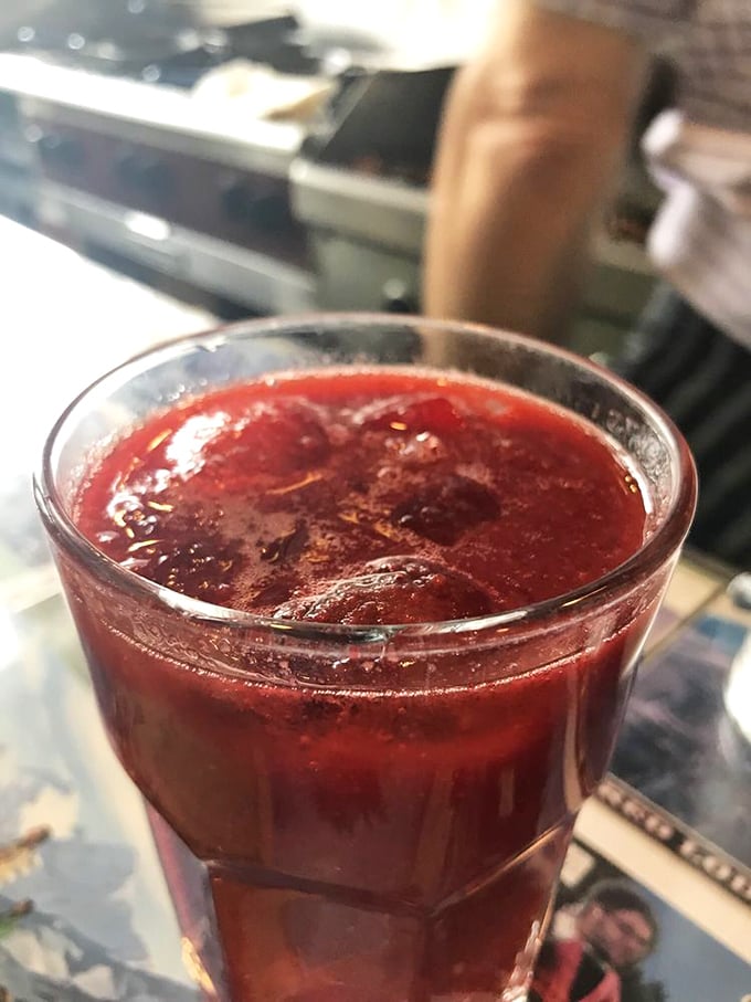 This ruby-red strawberry lemonade isn't just a drink, it's summer in a glass, cutting through rich breakfast flavors with tangy brightness. 