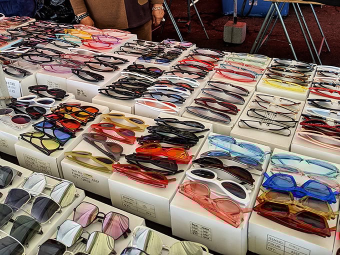 Sunglasses as far as the eye can see—which is pretty far when you're not squinting into that California sunshine.