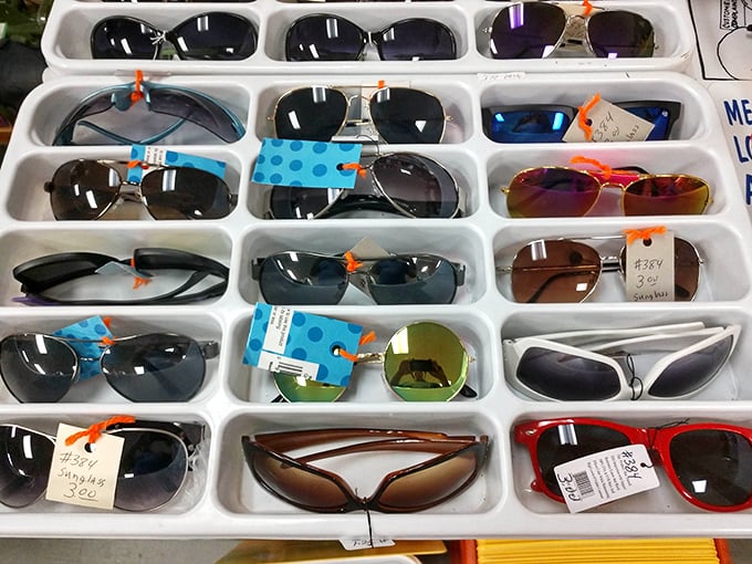 Sunglasses with stories to tell – each pair once witnessed vacations, road trips, or just someone looking cooler than they felt at the time.