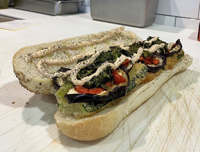 The veggie hoagie – proof that vegetables can be just as indulgent as their meaty counterparts when placed in the right hands.