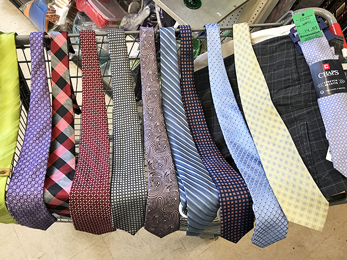 Tie collection that would make any corporate warrior weep with joy. Silk, polyester, patterns, and solids – neckwear for every personality and occasion.