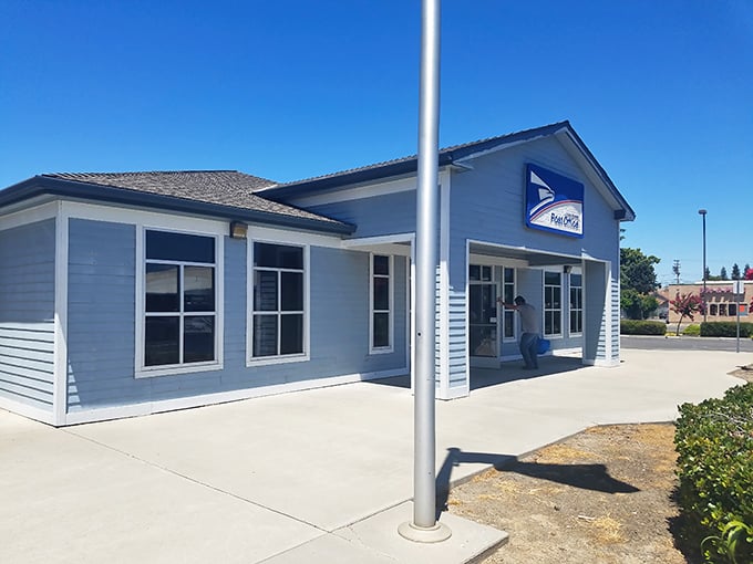 The post office – where mail still arrives, neighbors still chat, and nobody's trying to sell you an upgraded premium postal experience.