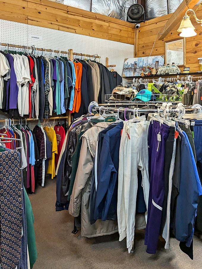 Men's clothing arranged with military precision—find everything from casual Friday polos to "impress the in-laws" Sunday best.