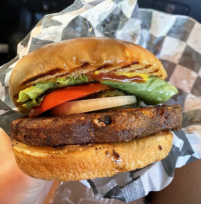 This veggie burger isn't some sad consolation prize—it's a legitimate contender in the flavor championship.