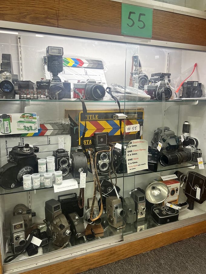 A treasure trove of vintage cameras that captured countless birthdays, weddings, and "stand over there and smile" moments before selfies existed.