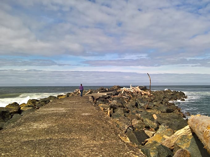 The jetty—where land makes its final argument against the sea, and photographers find the perfect spot for contemplative silhouettes.