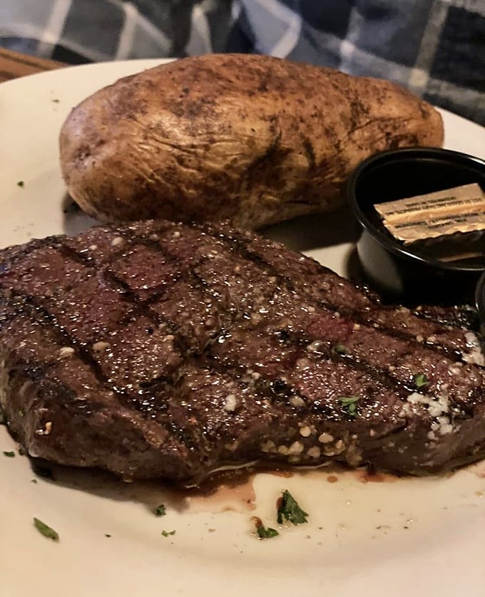 This steak isn't just cooked—it's been treated with the reverence usually reserved for fine art or vintage wines.