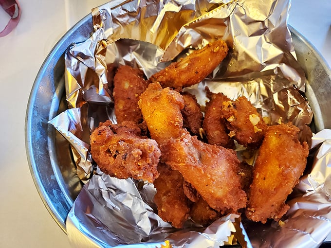 Wings that don't need a sporting event as an excuse. These crispy, golden-brown beauties are the main attraction, not the opening act.