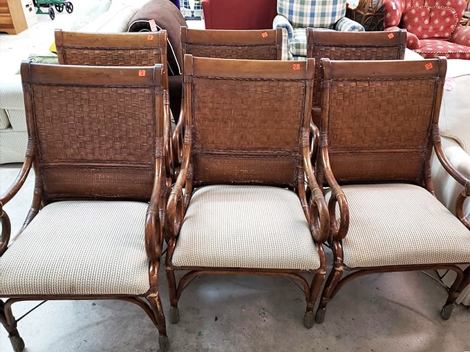 These woven chairs aren't just furniture—they're conversation pieces waiting to transform your Florida lanai into a tropical retreat worthy of a magazine spread.