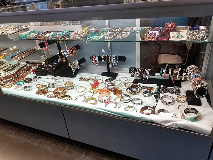 A jewelry case that sparkles with possibility—one person's forgotten accessory is another's perfect finishing touch.