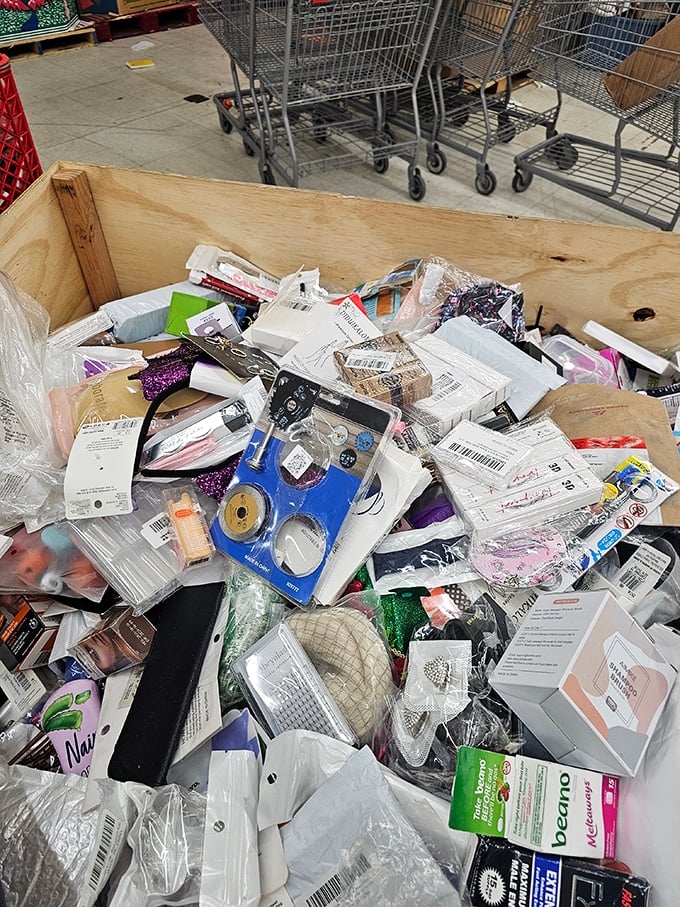One shopper's decluttering mission becomes another's treasure trove. The circle of retail life continues in these overflowing bins.