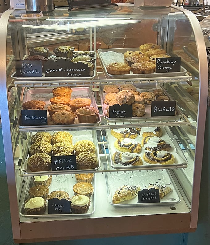 The bakery case: where willpower goes to die. From muffins to scones, each treat beckons with the siren song of butter, sugar, and "just this once."