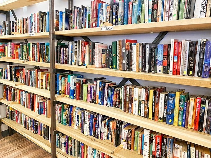 Bibliophile heaven! These well-organized shelves rival any bookstore, minus the sticker shock that usually accompanies a fresh reading haul.