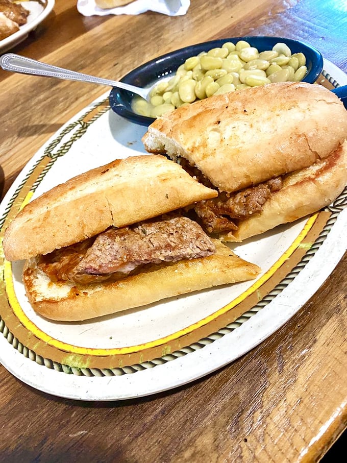 This sandwich isn't just lunch—it's an architectural achievement. Tender meat, fresh bread, and the kind of flavor that makes you plan your next visit mid-bite.