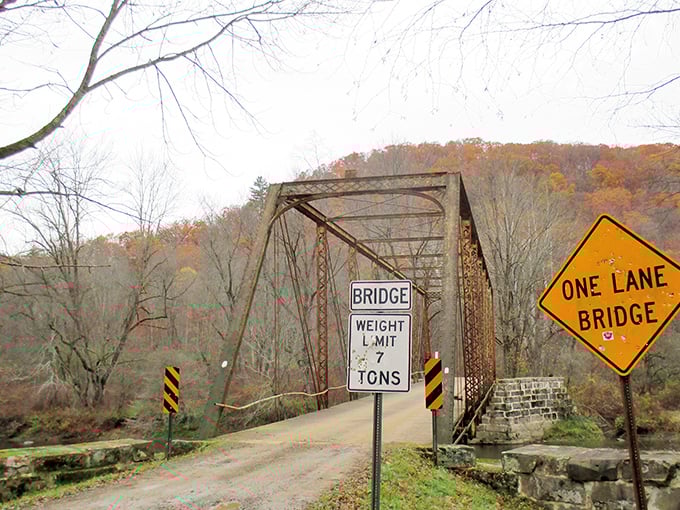 This one-lane bridge doesn't just cross a creek—it connects present-day travelers to the rustic charm of Pennsylvania's countryside.