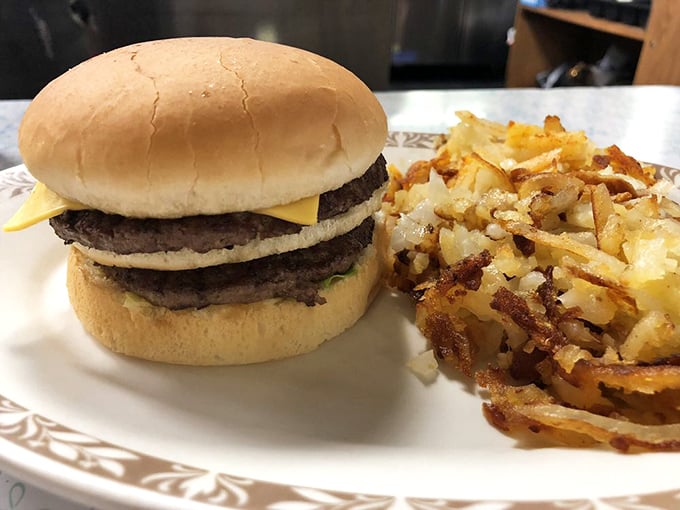 This burger doesn't need trendy toppings or a clever name—just quality beef, proper seasoning, and a bun that knows its supporting role.
