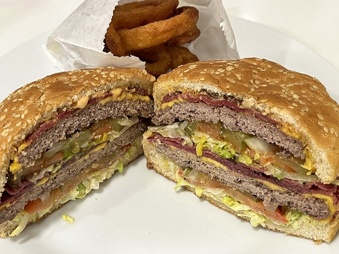 When one great sandwich meets another—this burger-pastrami mashup is what happens when comfort foods collaborate instead of compete.