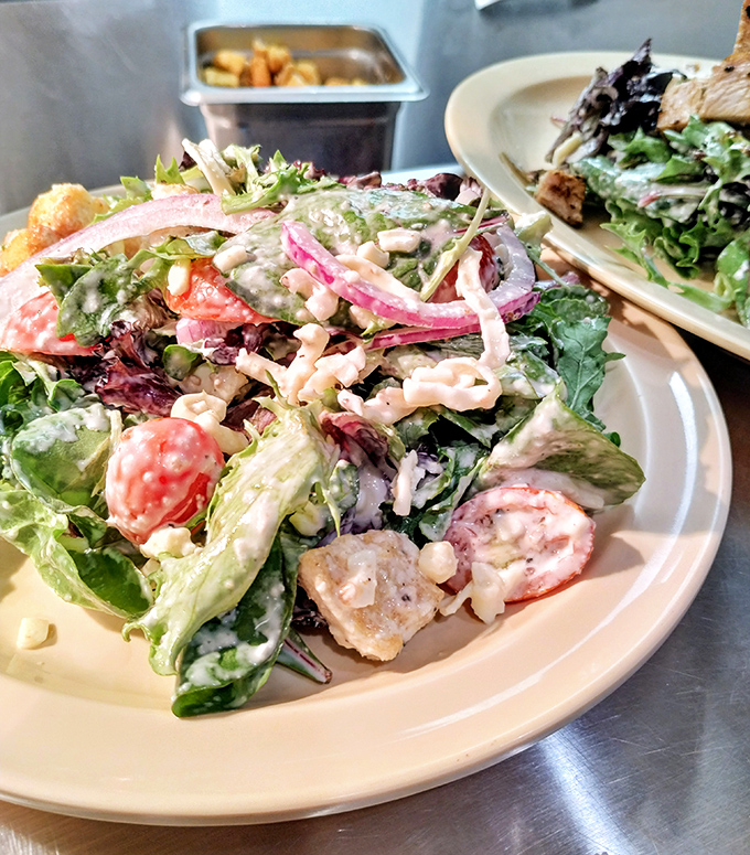 A salad at a BBQ joint? Yes, and it's spectacular—proof that vegetables can hold their own in a meat-centric universe.